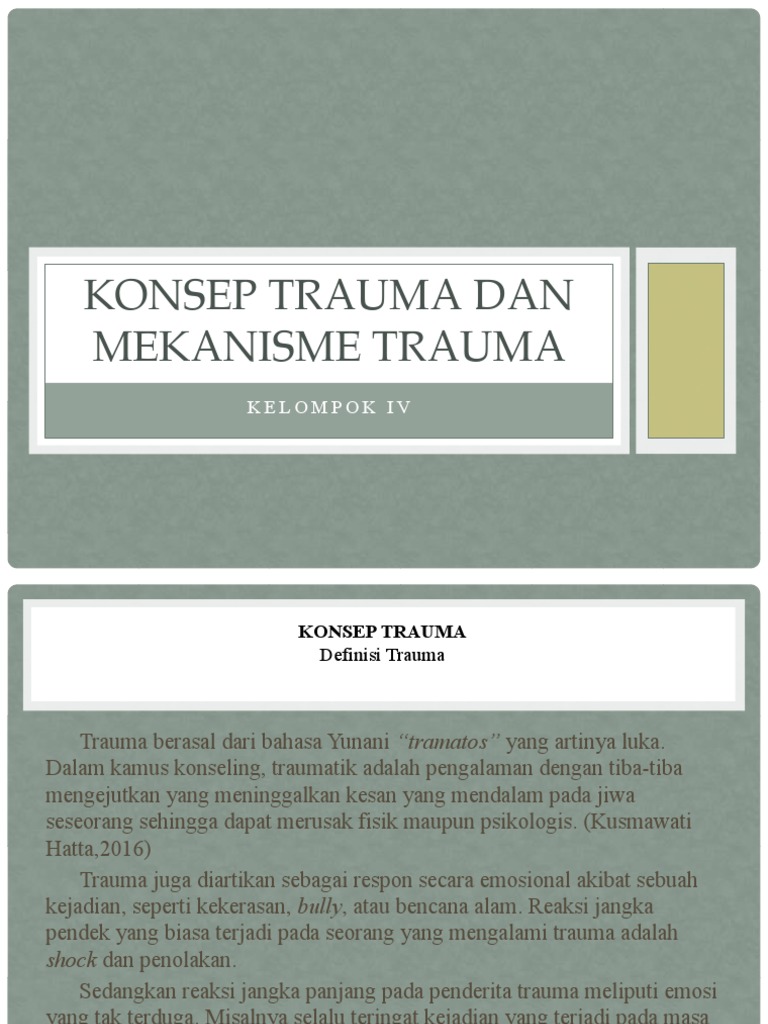 Konsep Trauma Dan Mekanisme Trauma | PDF