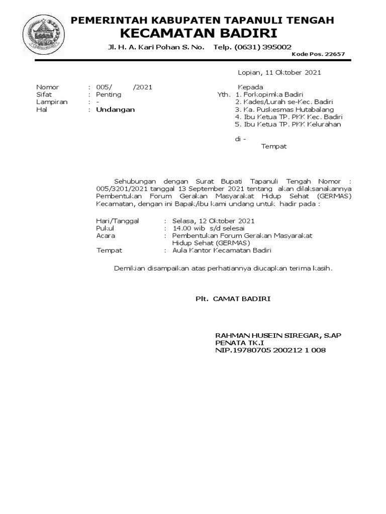 Undangan Germas 2021 | PDF