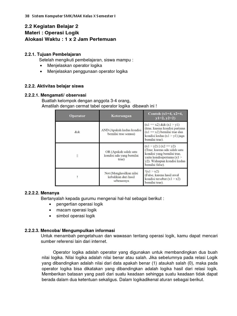 BAB 3 Part 1 Operasi Logik | PDF