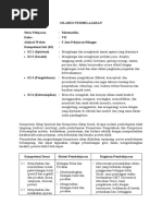 Silabus Matematika Kelas 7 Kurikulum Merdeka TA 2024-2025 | PDF
