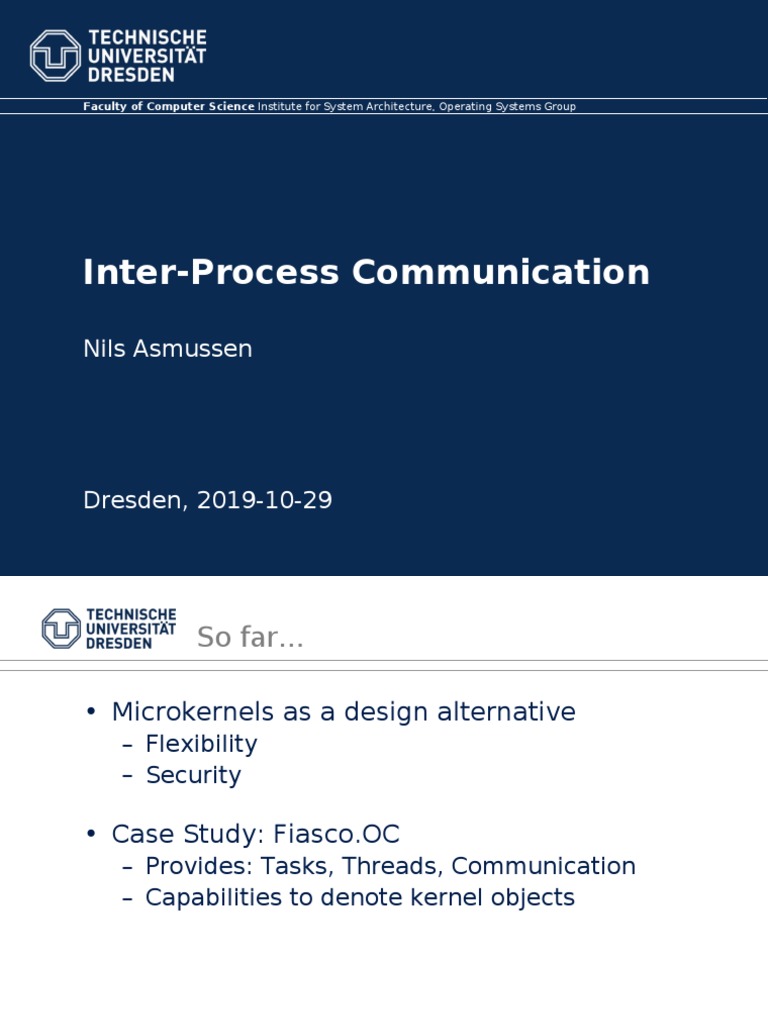 Inter-Process Communication: Nils Asmussen | PDF | Kernel (Operating ...