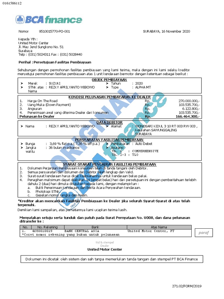 Paraf: TTD & Stempel Dealer | PDF