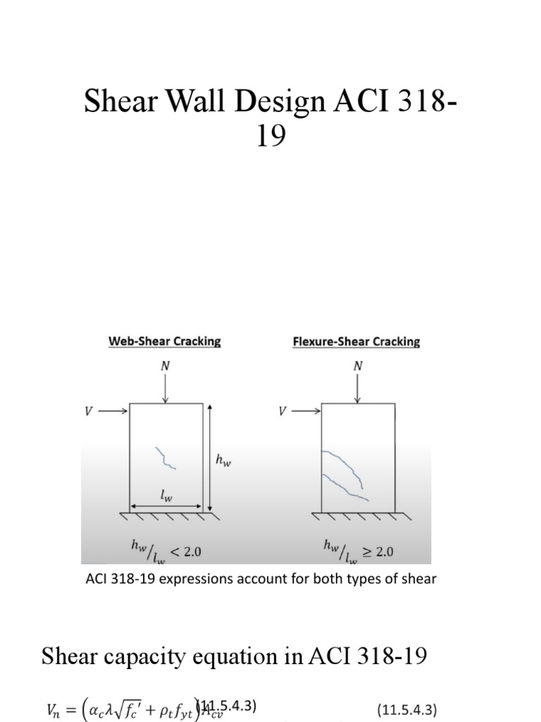Shear Wall in ACI | PDF | Shear Stress | Physics