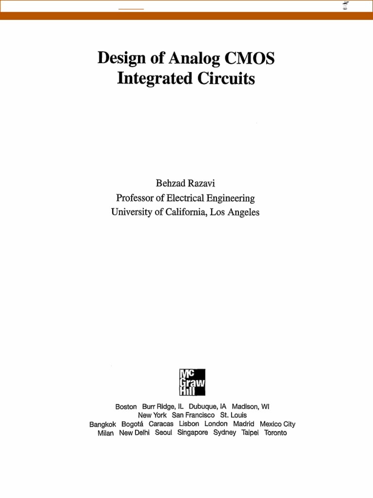 Design of Analog CMOS Integrated Circuits | PDF | Electrical ...