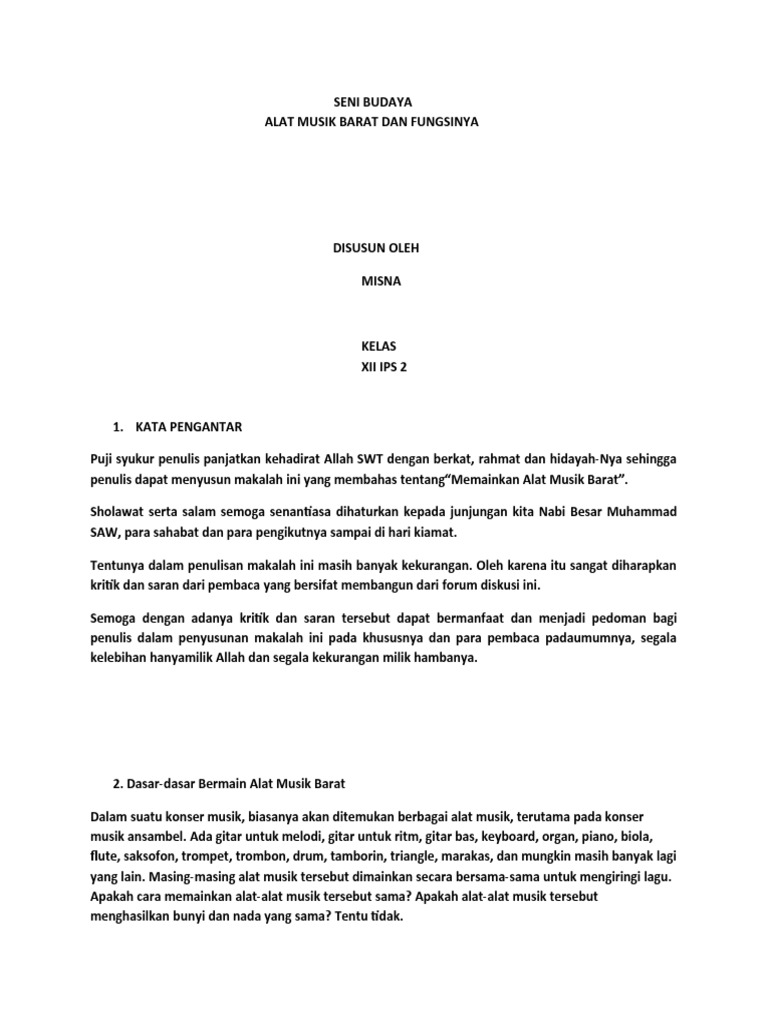 ALAT MUSIK BARAT BESERTA FUNGSINYA-WPS Office | PDF