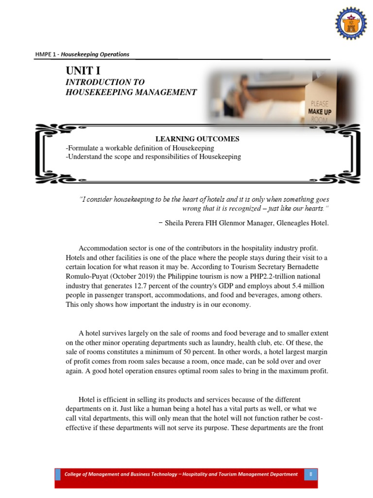 Housekeeping-Chapter 1 | PDF | Housekeeping | Leadership