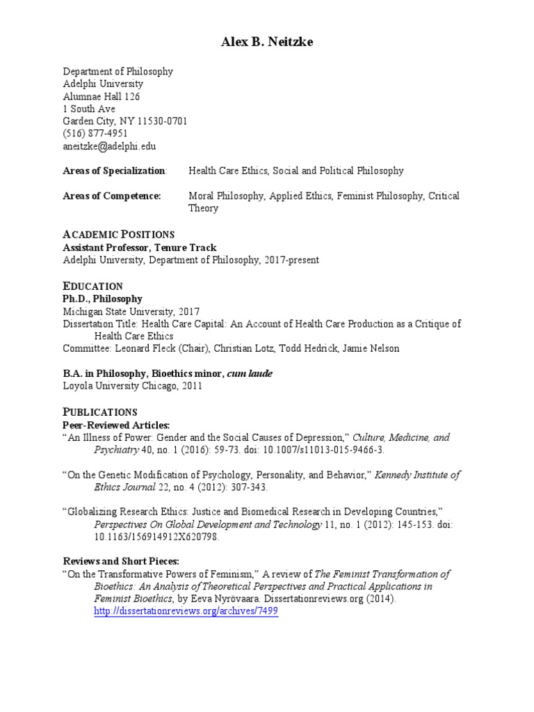 Alex B. Neitzke: Areas of Specialization: Areas of Competence | PDF ...