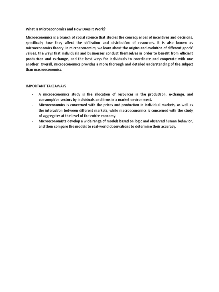 Microeconomics: Resource Allocation Basics | PDF | Politics | Social ...