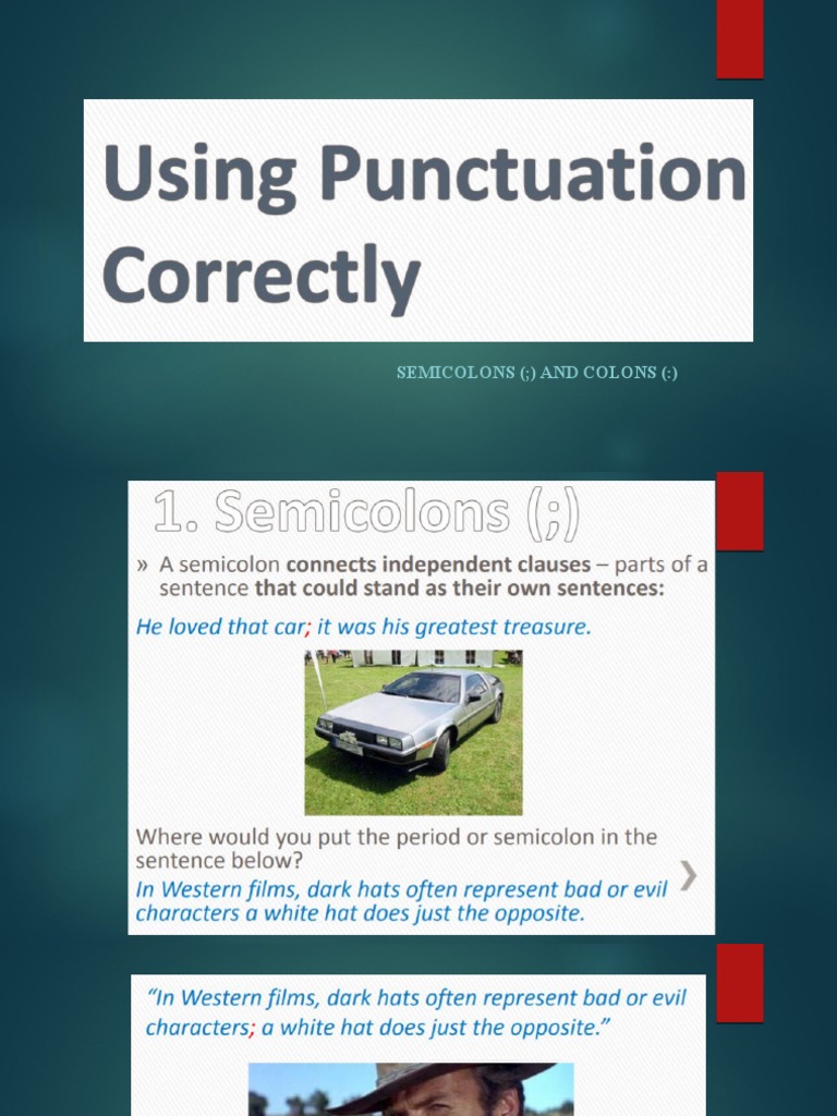 Semicolons & Colons Study Guide | PDF