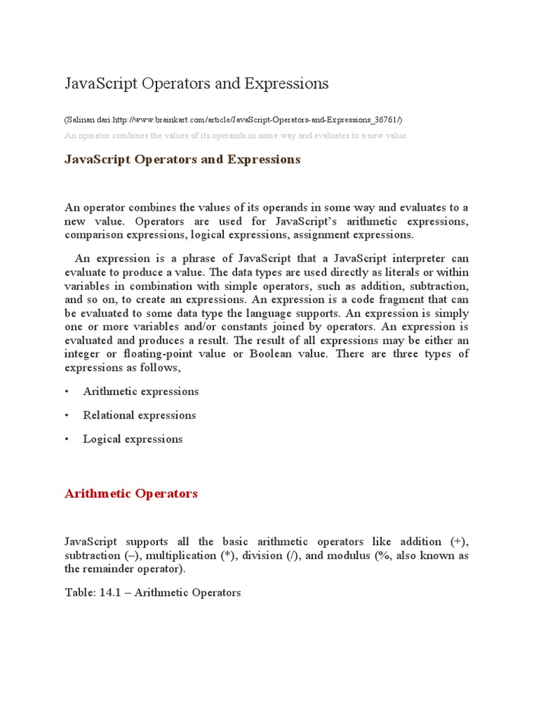 Javascript Operators A Comprehensive Guide To Arithmetic Relational Logical And Assignment