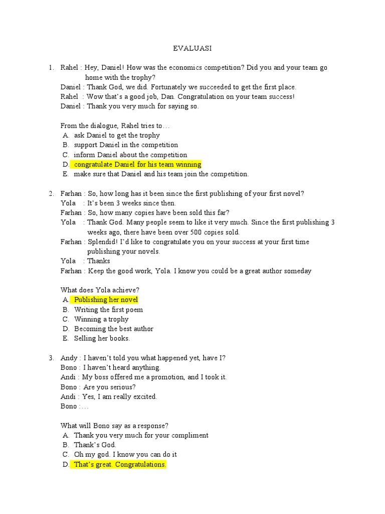 Congratulation&compliment | PDF