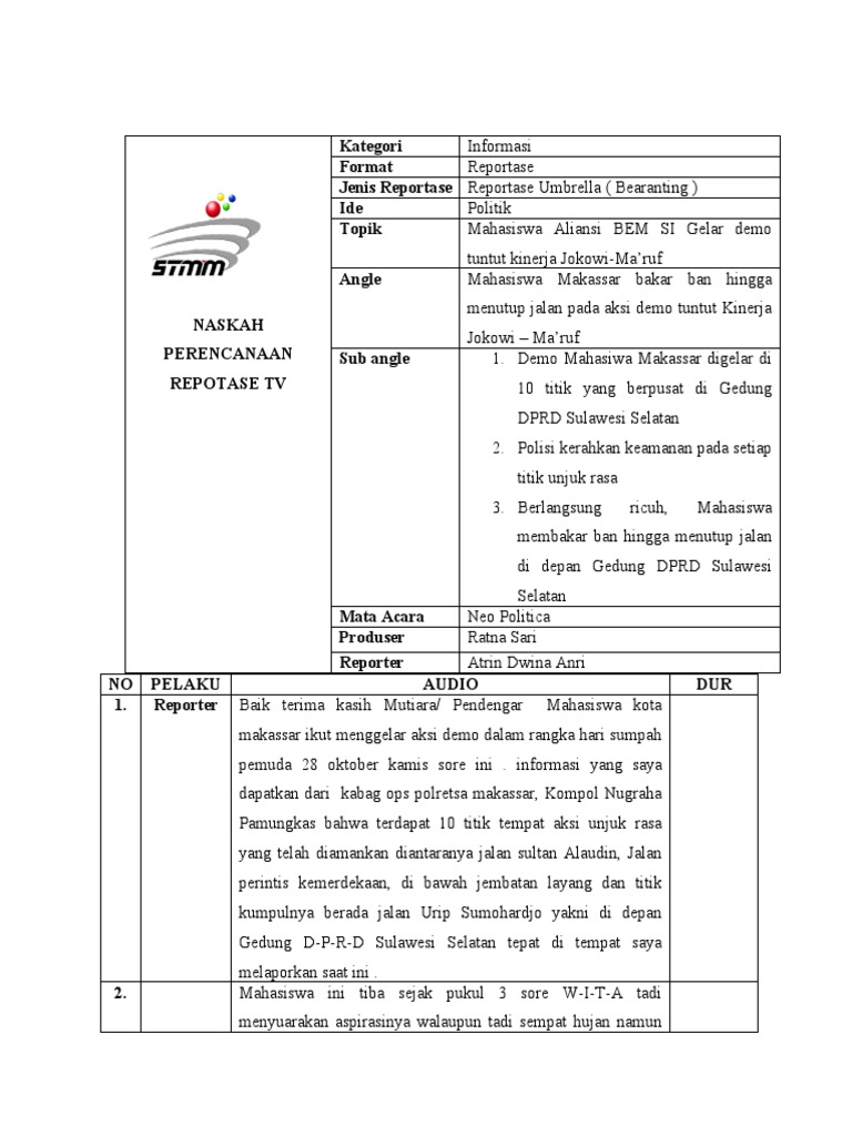 Naskah Report Radio Bergambar | PDF