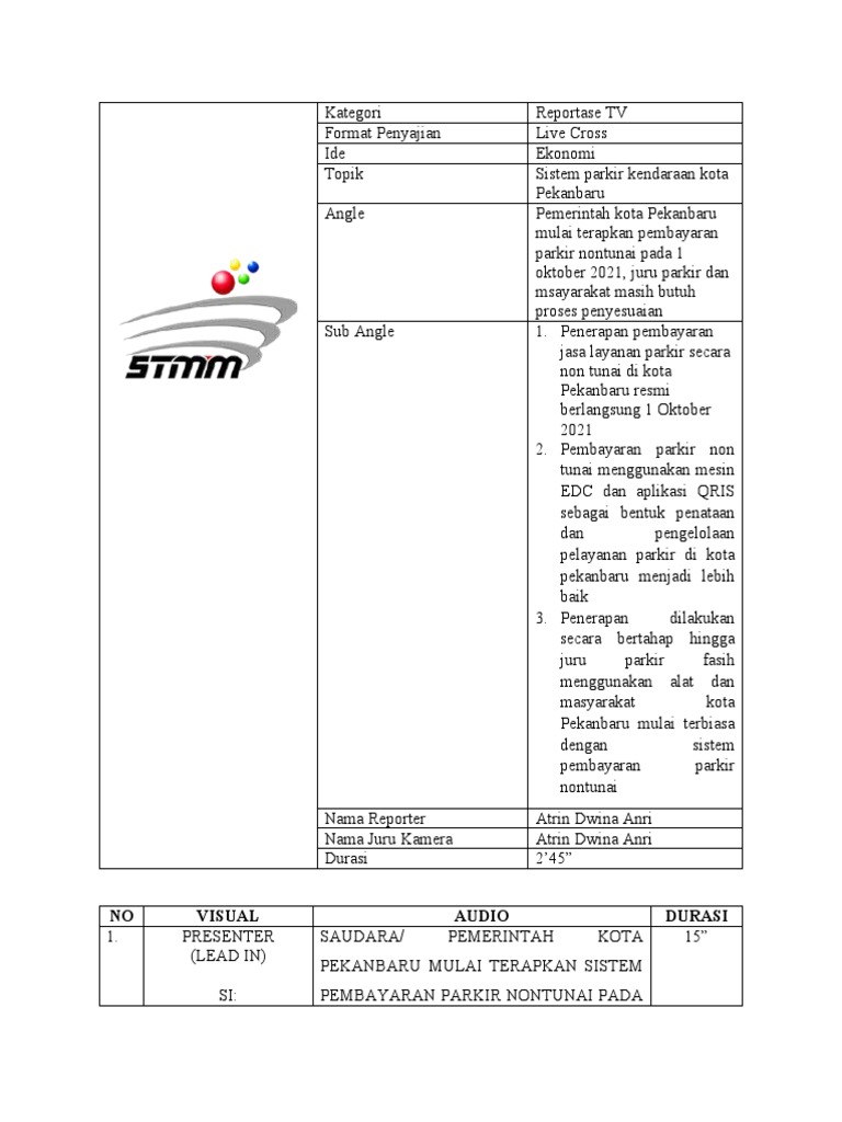 Naskah Reportase TV - Atrin Dwina Live Cross | PDF