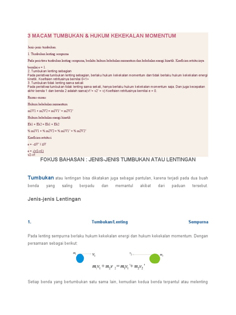 Jenis Tumbukan | PDF