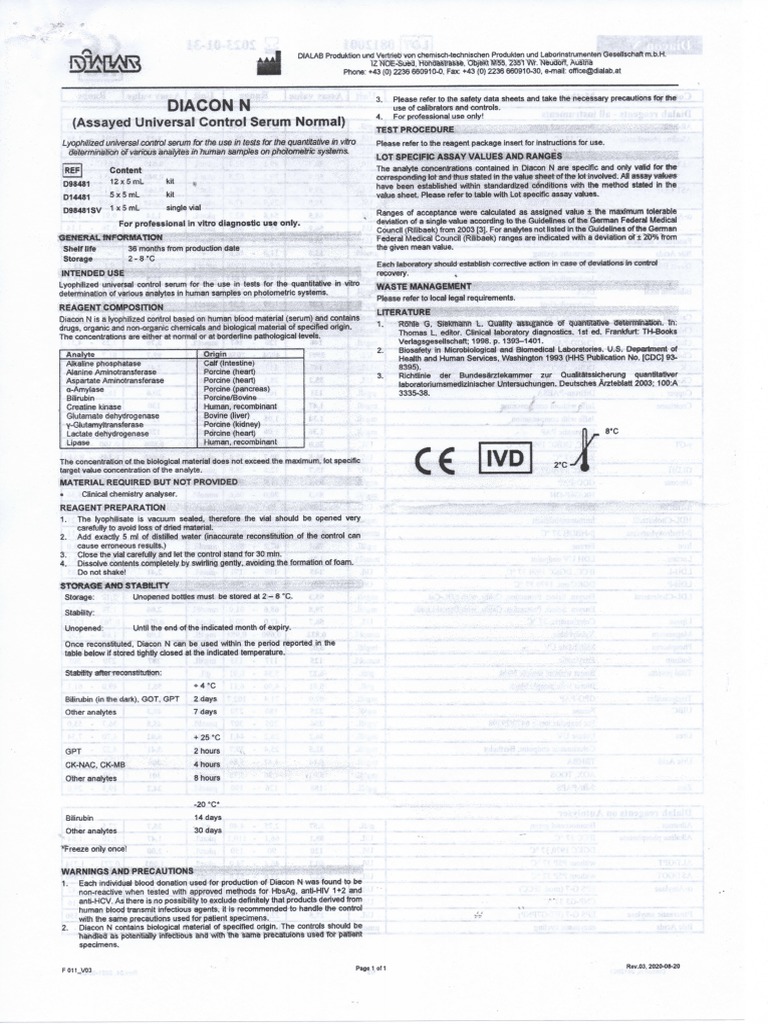 Diacon N 0812001 | PDF