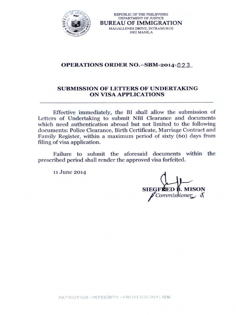SBM-2014-023 (Affidavit of Undertaking For Visa Application Documents) | PDF