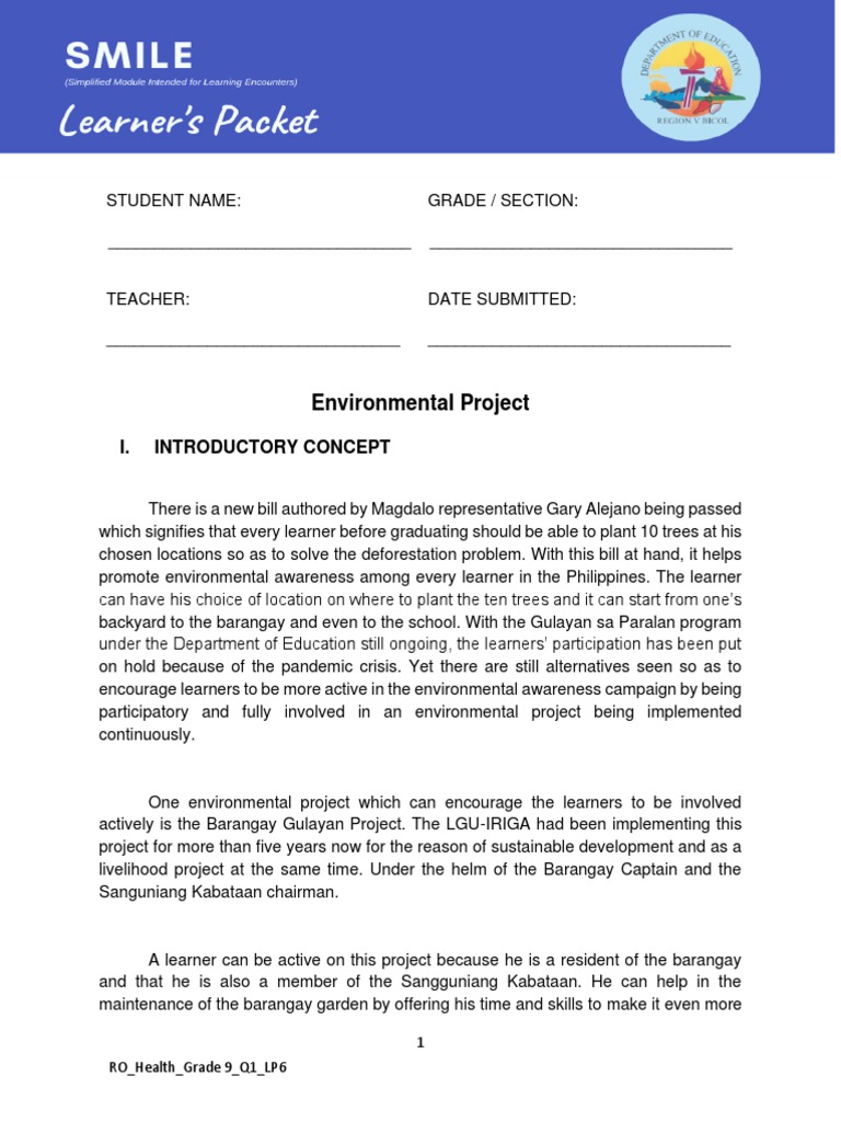 Environmental Projects for Students | PDF | Learning | Natural Environment