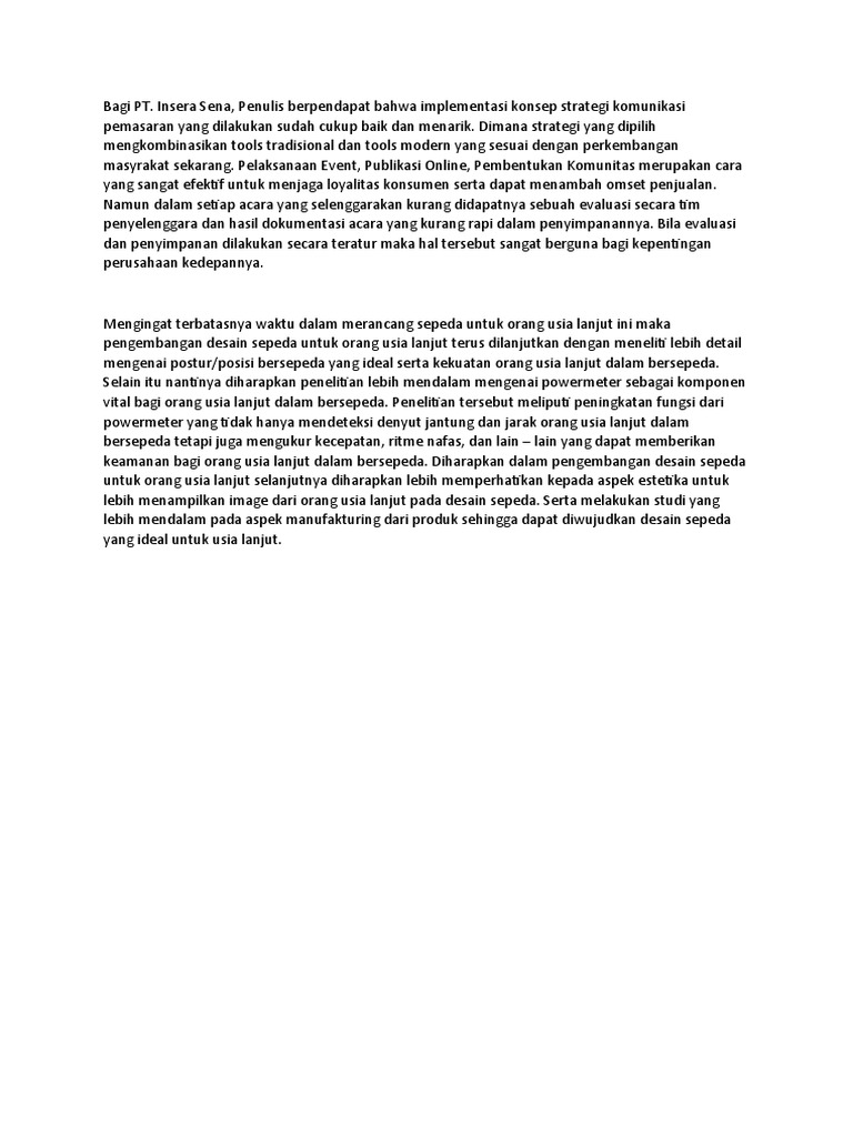 PT Insera Sena | PDF | Karier & Perkembangan | Ilmu Sosial
