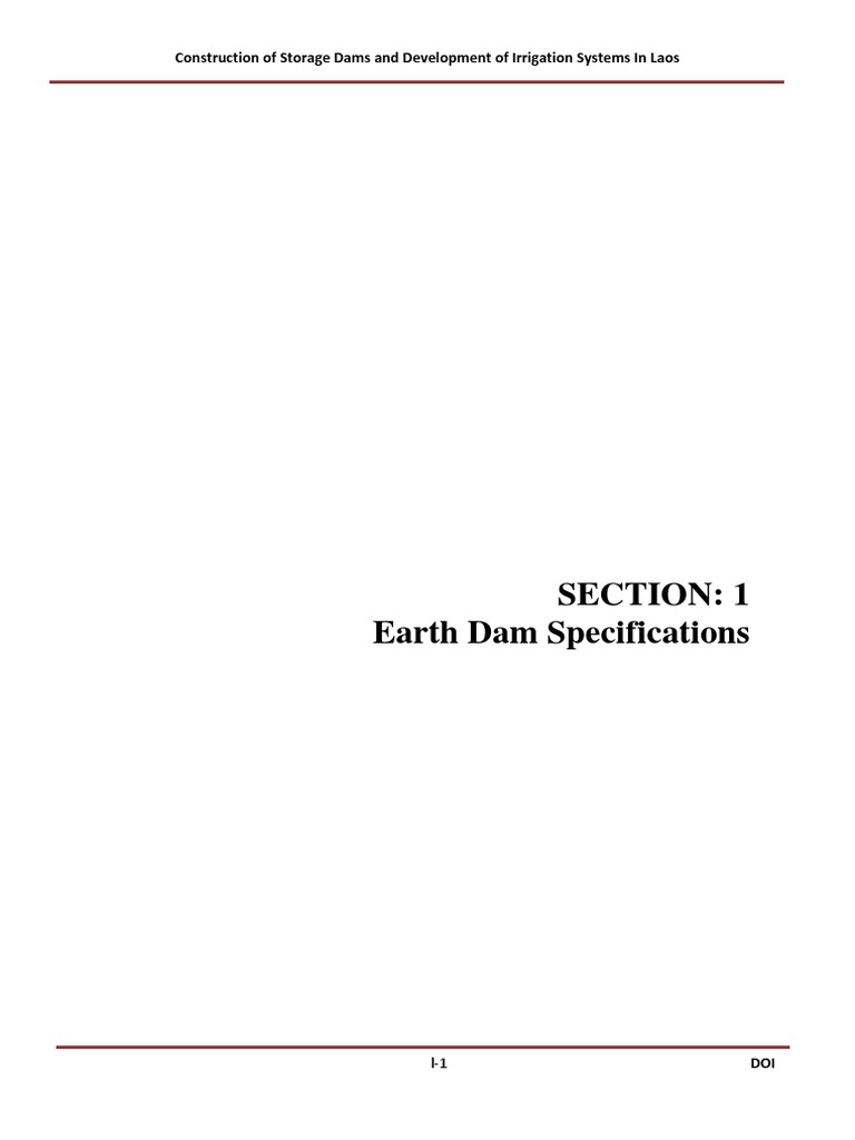 Sec-1 Earth Dam Specifications | PDF | Dam | Soil