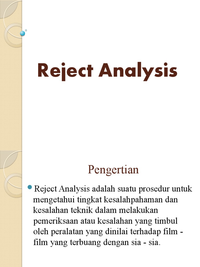 Reject Analysis | PDF