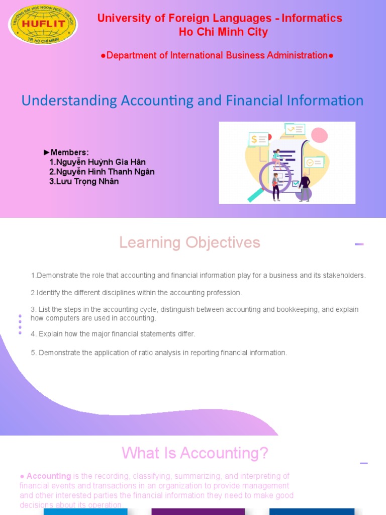 Understanding Accounting and Financial Information: University of ...