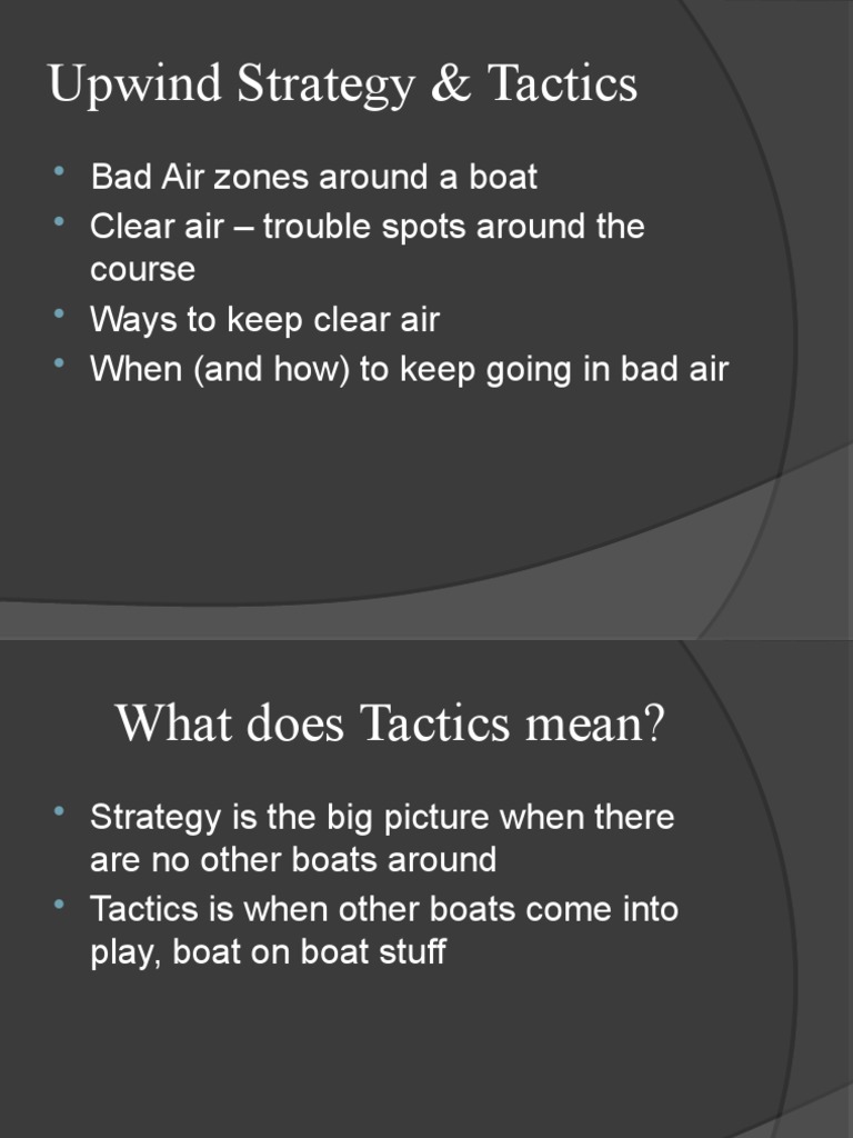Upwind Sailing Strategy & Tactics | PDF | Water Transport