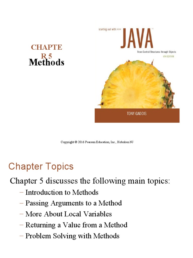 Cso Gaddis Java Chapter05 6e Pdf Parameter Computer Programming Method Computer