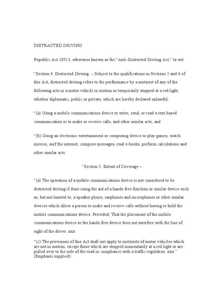 Distracted Driving | PDF