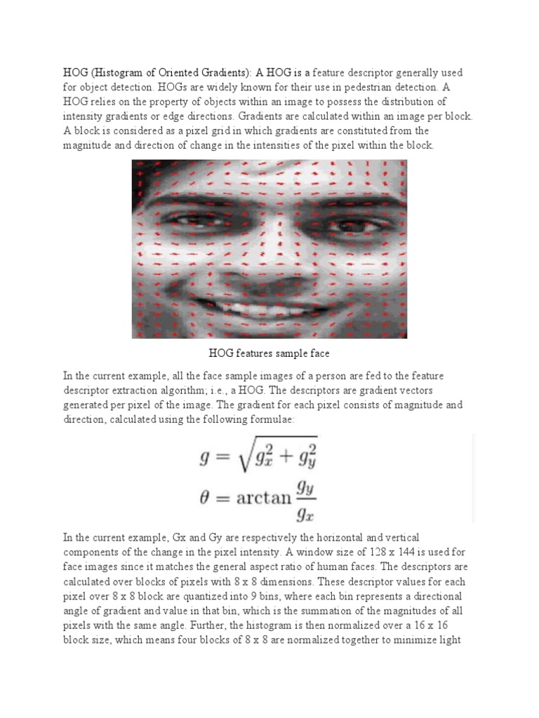 HOG (Histogram of Oriented Gradients) : A HOG Is A | PDF | Signal ...