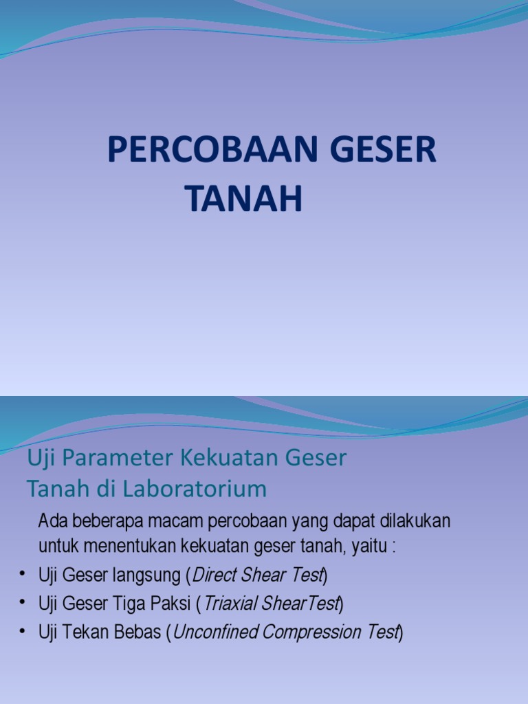 Percobaan Geser Tanah | PDF