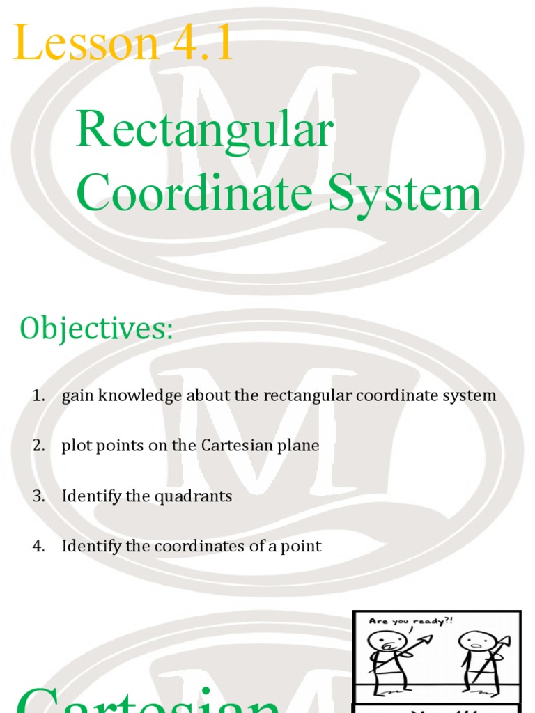 Lesson 4.1 - Rectangular Coordinate System | PDF | Cartesian Coordinate ...