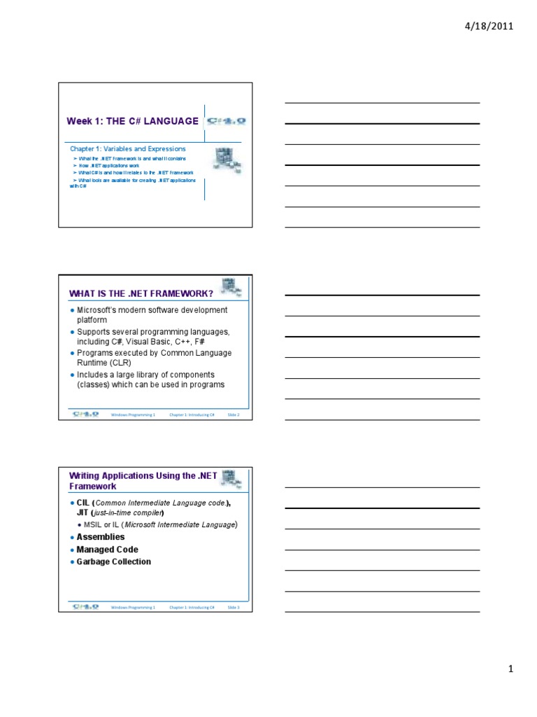 Week 1: The C# Language: Chapter 1: Variables and Expressions | PDF | C ...
