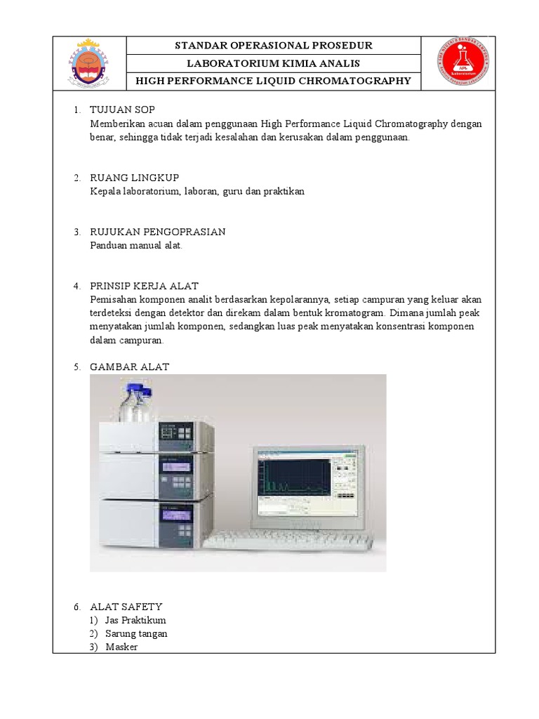 Sop HPLC | PDF