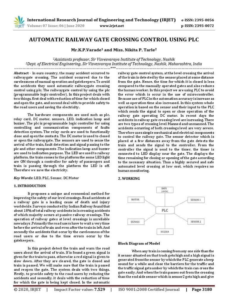 Automatic Railway Gate Crossing Control Using PLC | PDF | Programmable ...