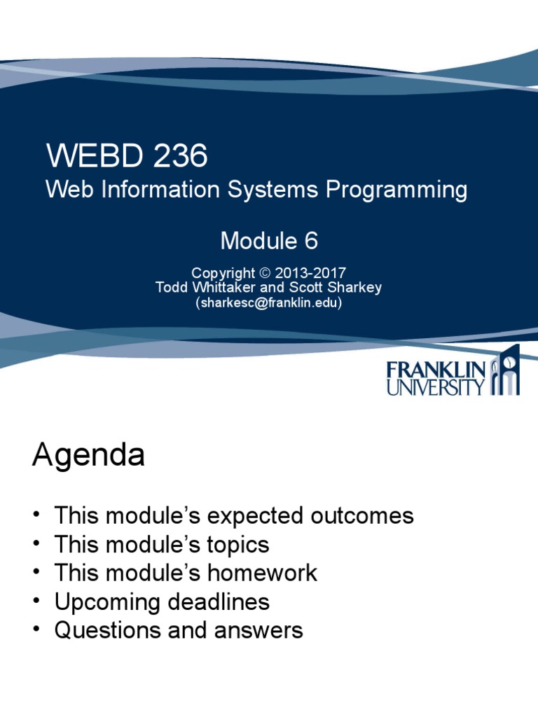 WEBD 236: Web Information Systems Programming | PDF | Http Cookie ...