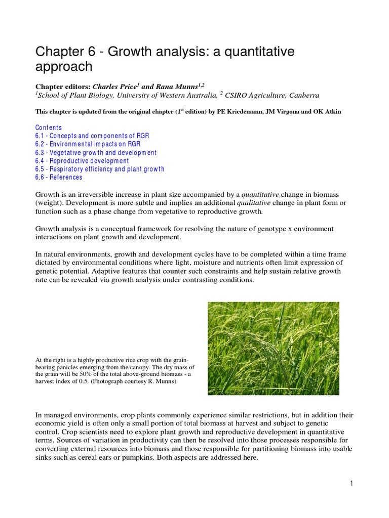 Chapter 6 Growth Analysis For PDF | PDF | Leaf | Root