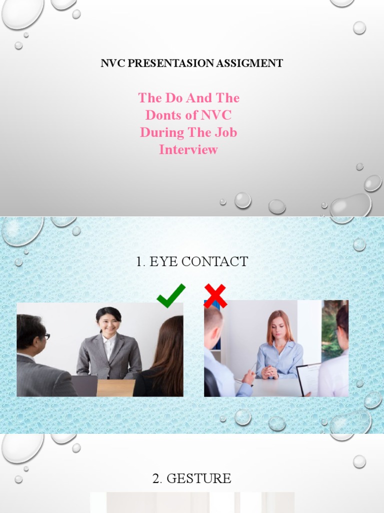 The Do and The Donts of NVC During The Job Interview | PDF | Self ...