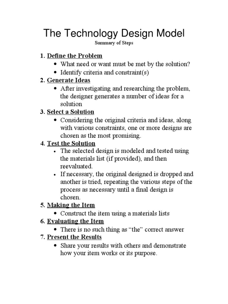The Technology Design Model | PDF | Career & Growth