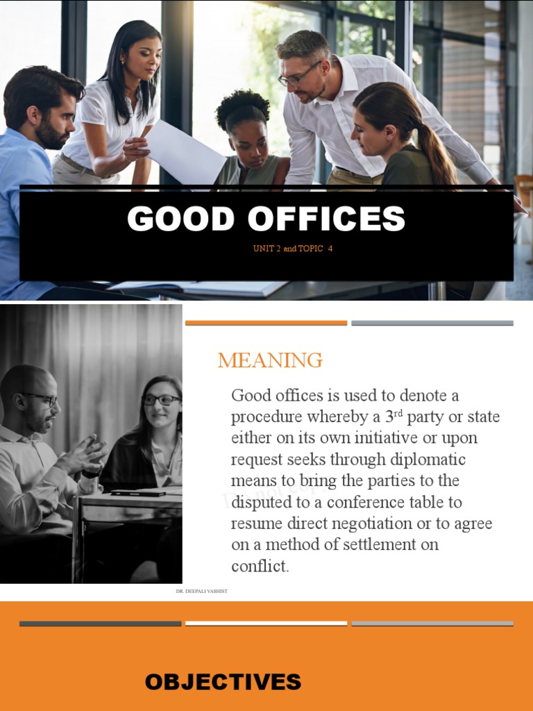 Good Offices: Unit 2 and Topic 4 | PDF | Mediation | Alternative ...