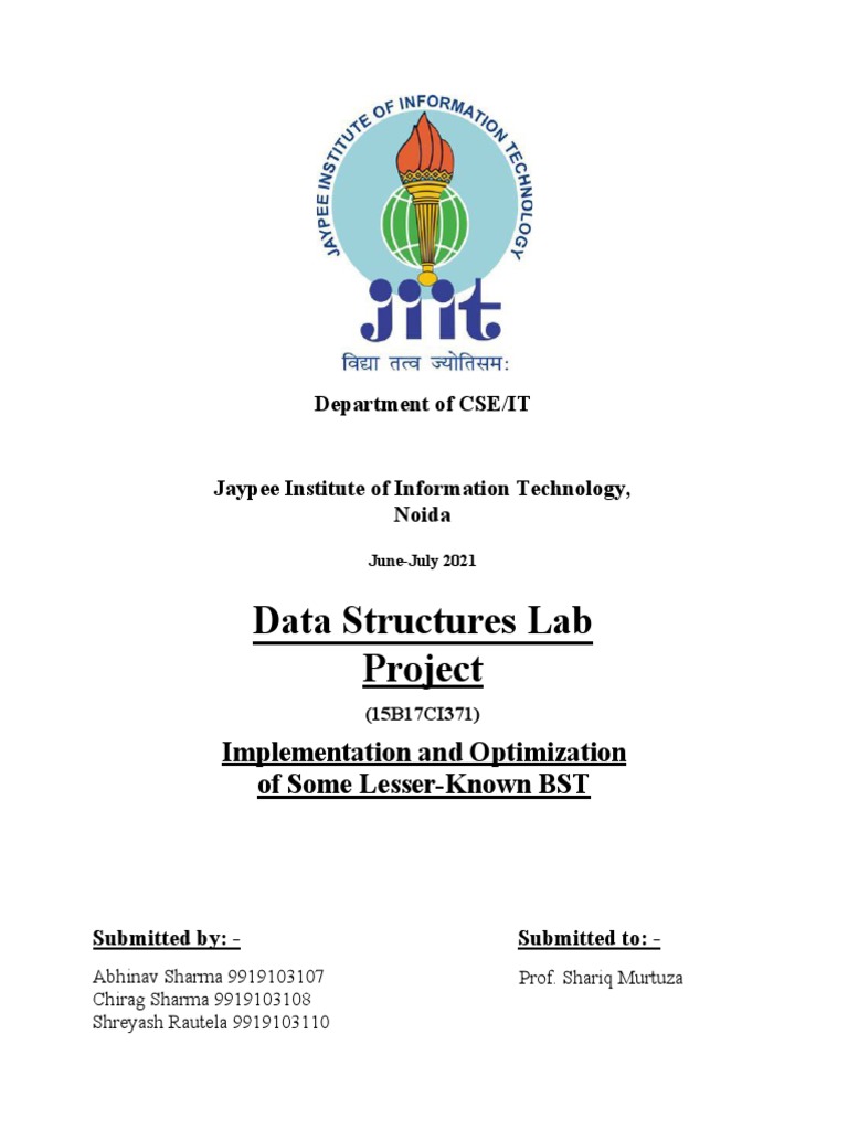 Data Structures Lab Project: Implementation and Optimization of Some ...