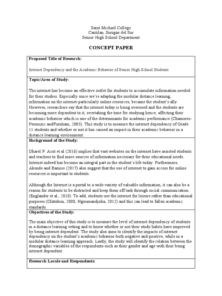 Measuring Internet Dependency and Its Impact on the Academic Behavior ...