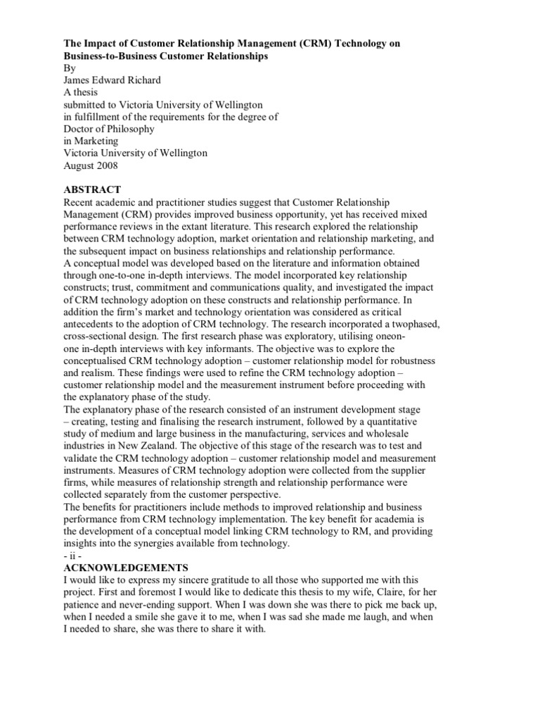 The Impact of Customer Relationship Management | PDF | Data Analysis ...