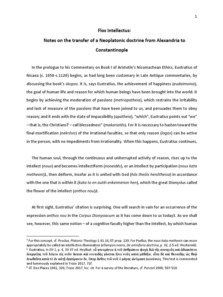 Neoplatonic Doctrine's Journey | PDF | Nous | Neoplatonism