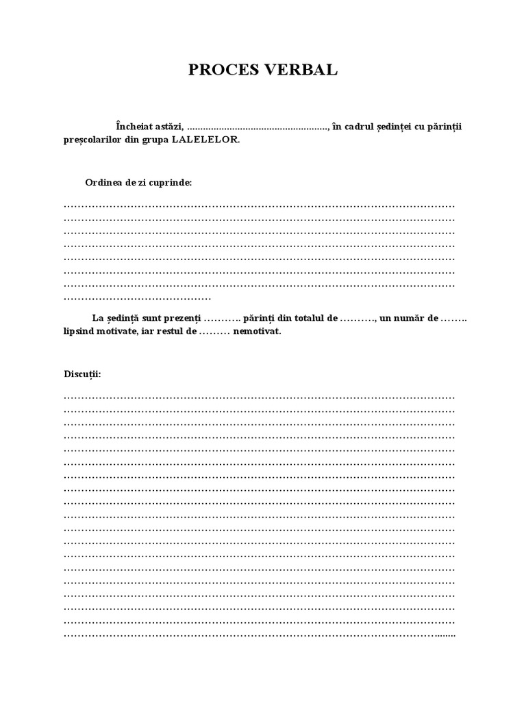 Proces Verbal Model | PDF