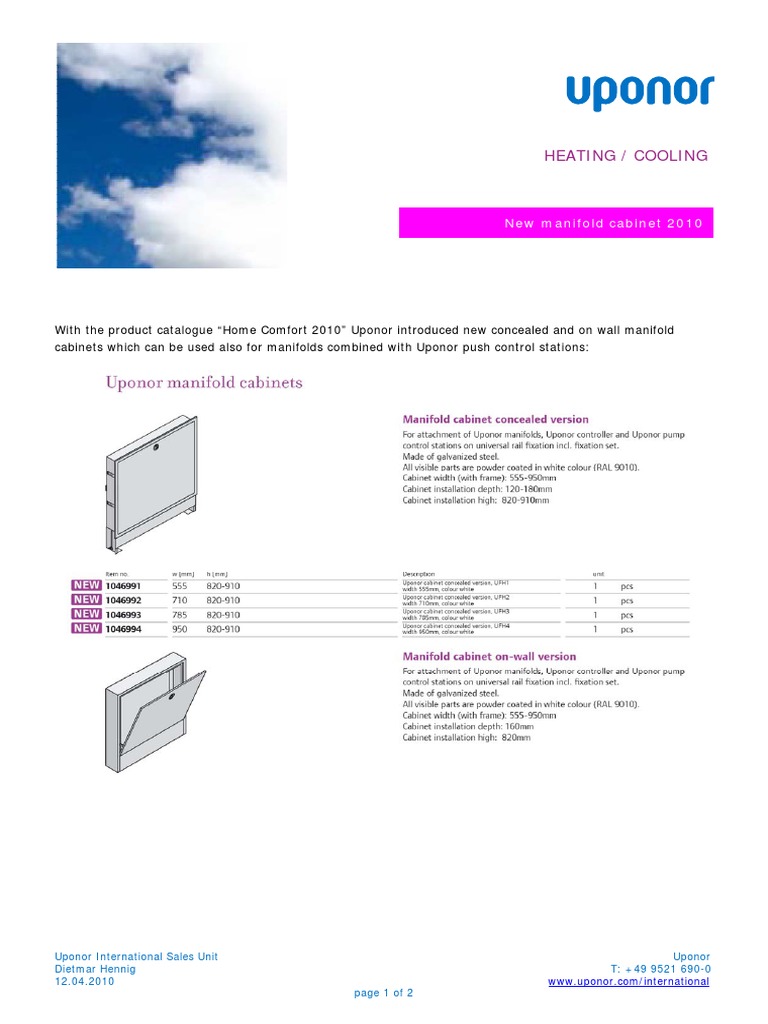 Cabinets Manifold Combinations | PDF | Building Engineering ...