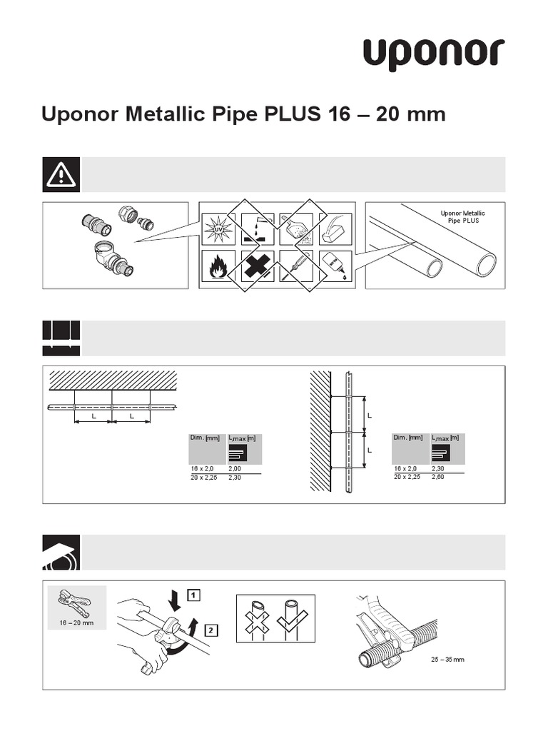 Uponor Installation Manual For Metallic Pipe Plus 16 20mm INT 1068145 ...