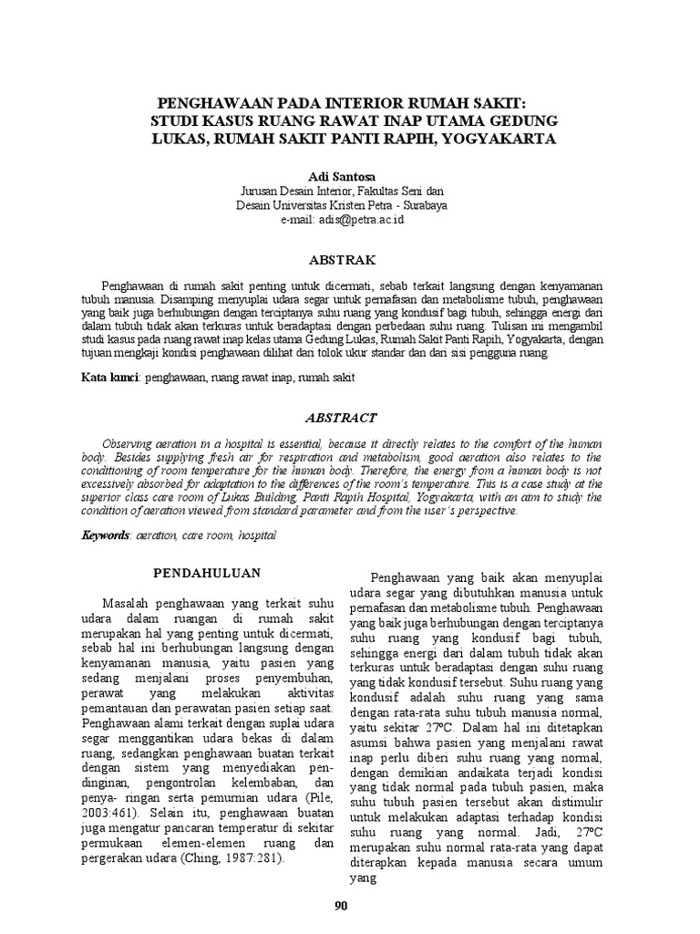 Penghawaan Pada Interior Rumah Sakit Stu | PDF