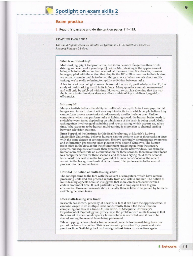 Spotlight On Exam Skills 2 | PDF | Attention | Cognition