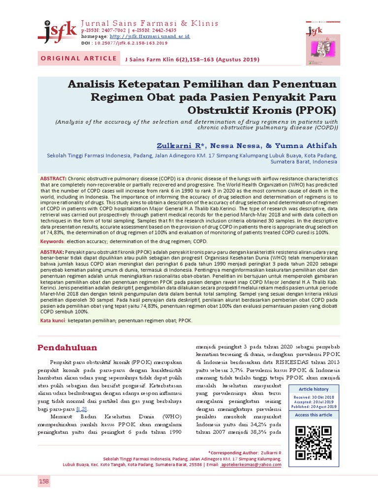 Analisis Ketepatan Pemilihan Dan Penentuan Regimen Obat Pada Pasien ...