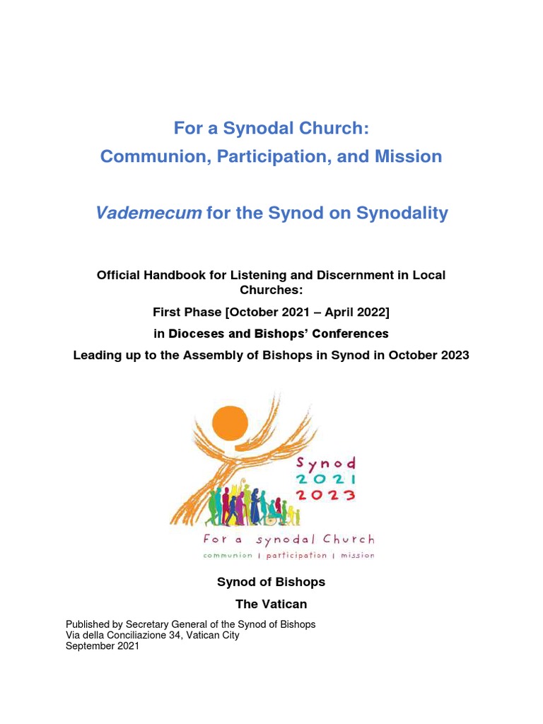 Enclosure 2 - Vademecum For Preparation of The Synod | PDF | Catholic ...